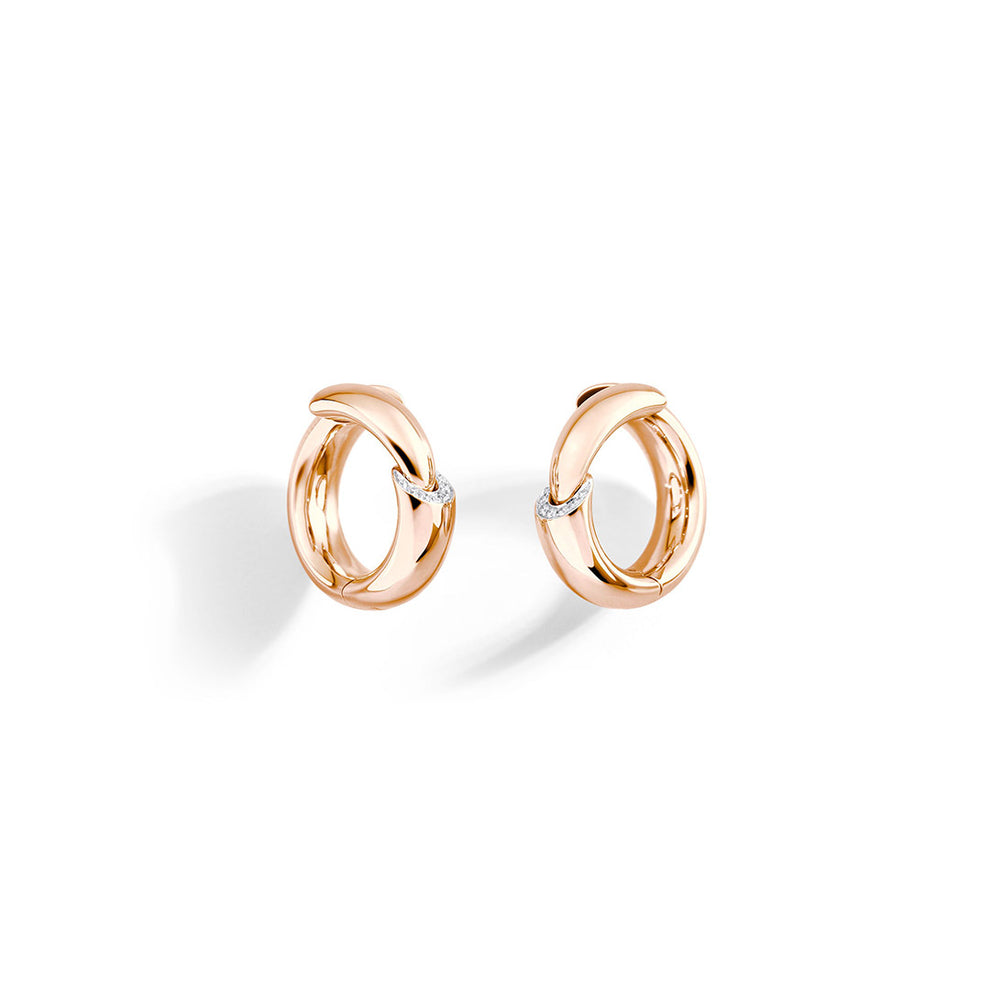 Calla Midi Earrings in 18K rose gold, diamonds - Vhernier