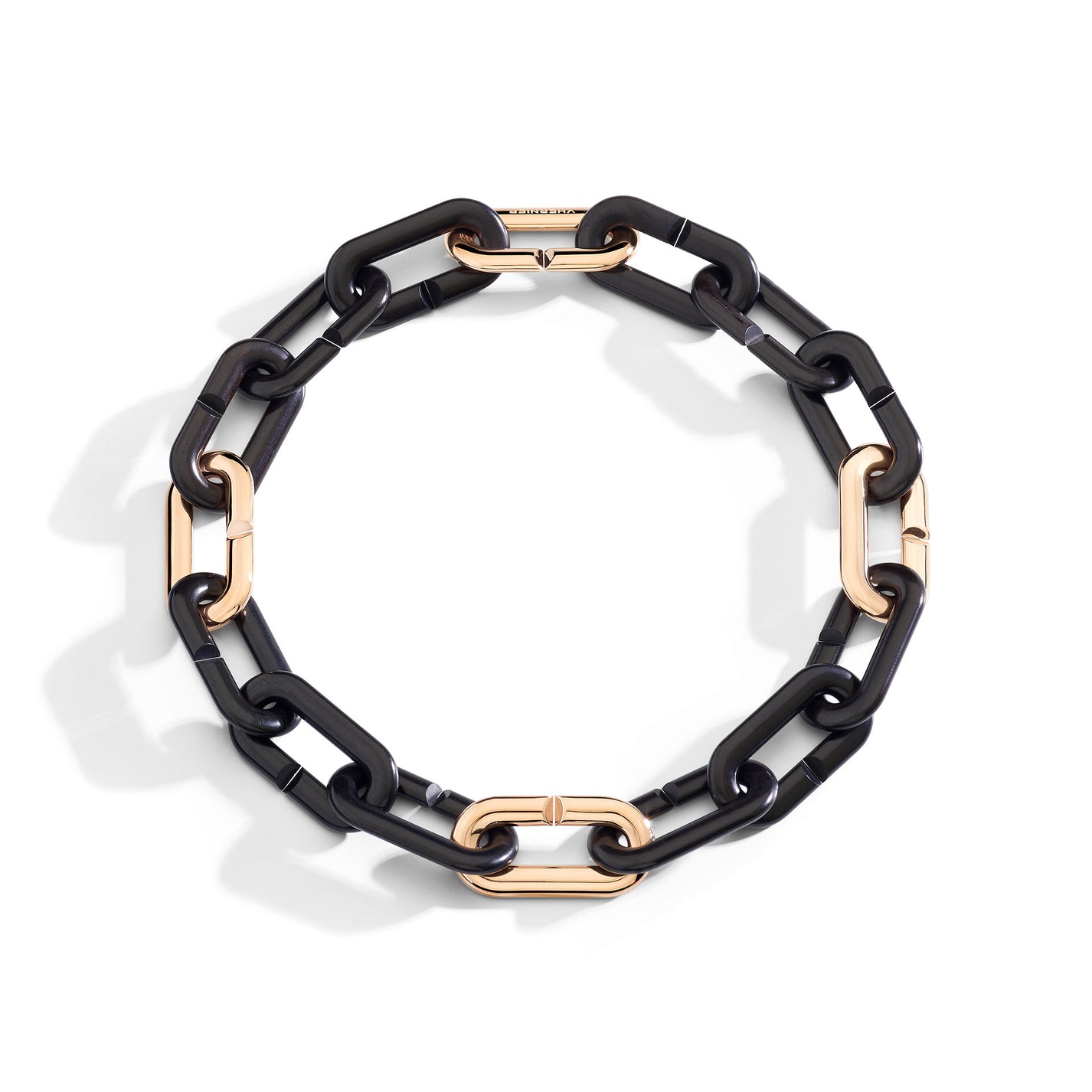 Mon Jeu Maxi chain in ebony and 18K rose gold - Vhernier